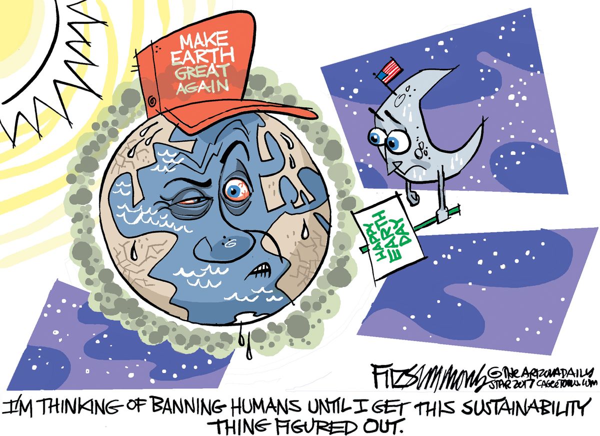 Political Cartoon U.S. Earth Day Trump Pruitt EPA Environment Climate ...