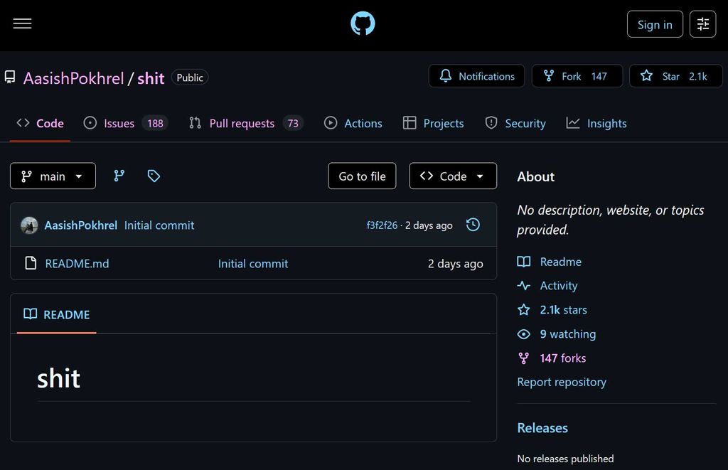 Milestone one billionth Github Repo is just the word 'sh*t' | Tom's ...