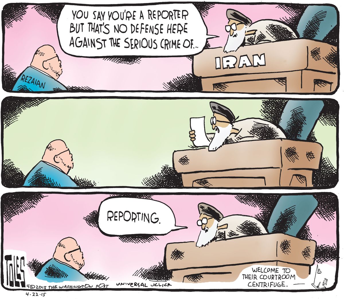 Political cartoon World Iran Jason Rezaian | The Week