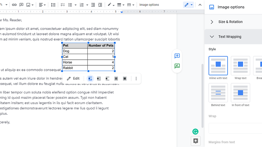 How to wrap text around a table in Google Docs | Laptop Mag