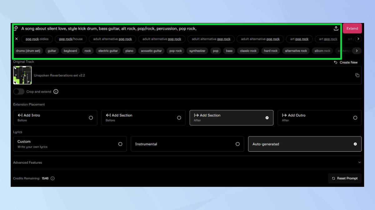 How to extend a song in Udio | Tom's Guide