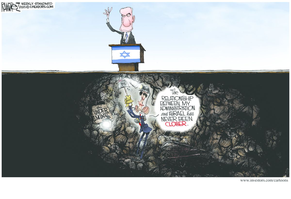 Political cartoon world U.S. Israel Obama | The Week