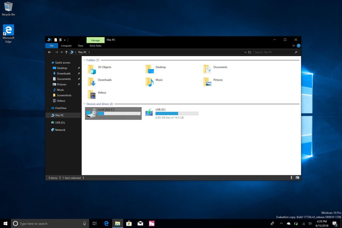 A closer look at File Explorer's new dark mode in Windows 10 | Windows ...