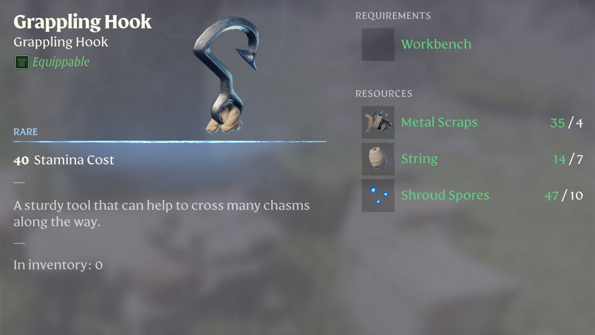 How to craft and use the grappling hook in Enshrouded | GamesRadar+