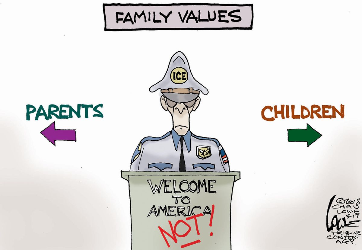Political cartoon U.S. immigration family separation | The Week