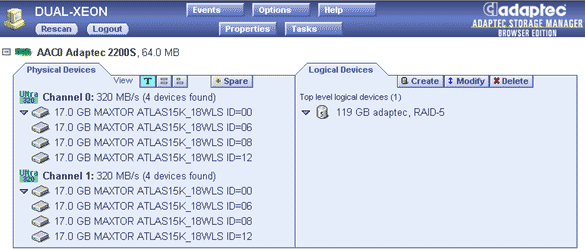 Adaptec 2200S: SMBE - Storage Manager Browser Edition - RAIDCore ...