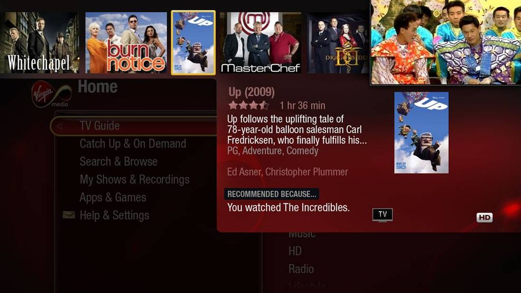 Virgin Media powered by TiVo: User Interface - Virgin Media TiVo review ...