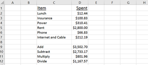 How to Add, Subtract, Multiply, or Divide Multiple Cells in Excel ...