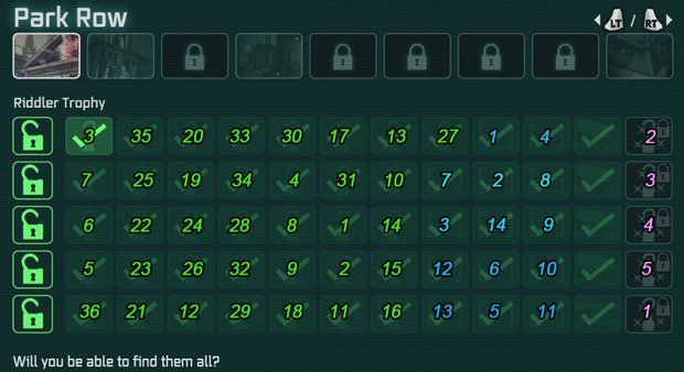 Park Row Riddle Solutions - Batman: Arkham City Riddler challenge guide ...