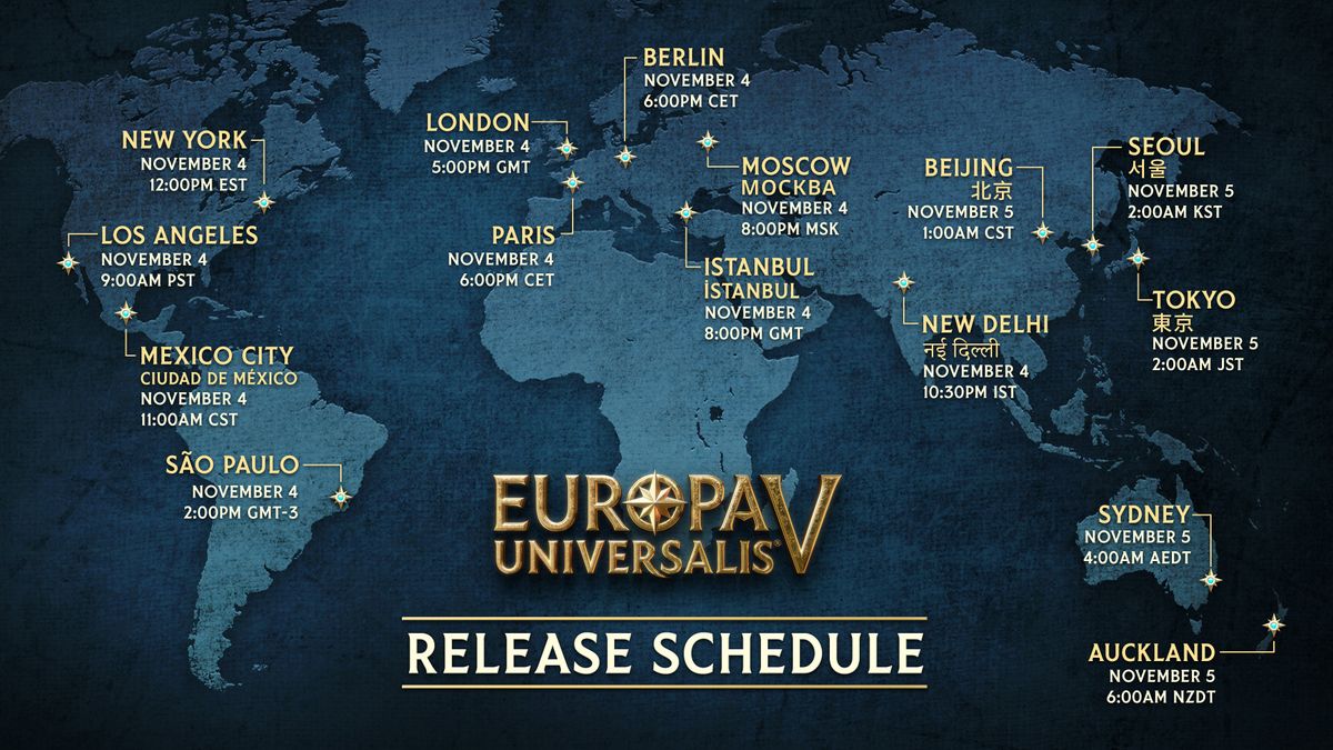 Here are the Europa Universalis 5 unlock times for your region | PC Gamer