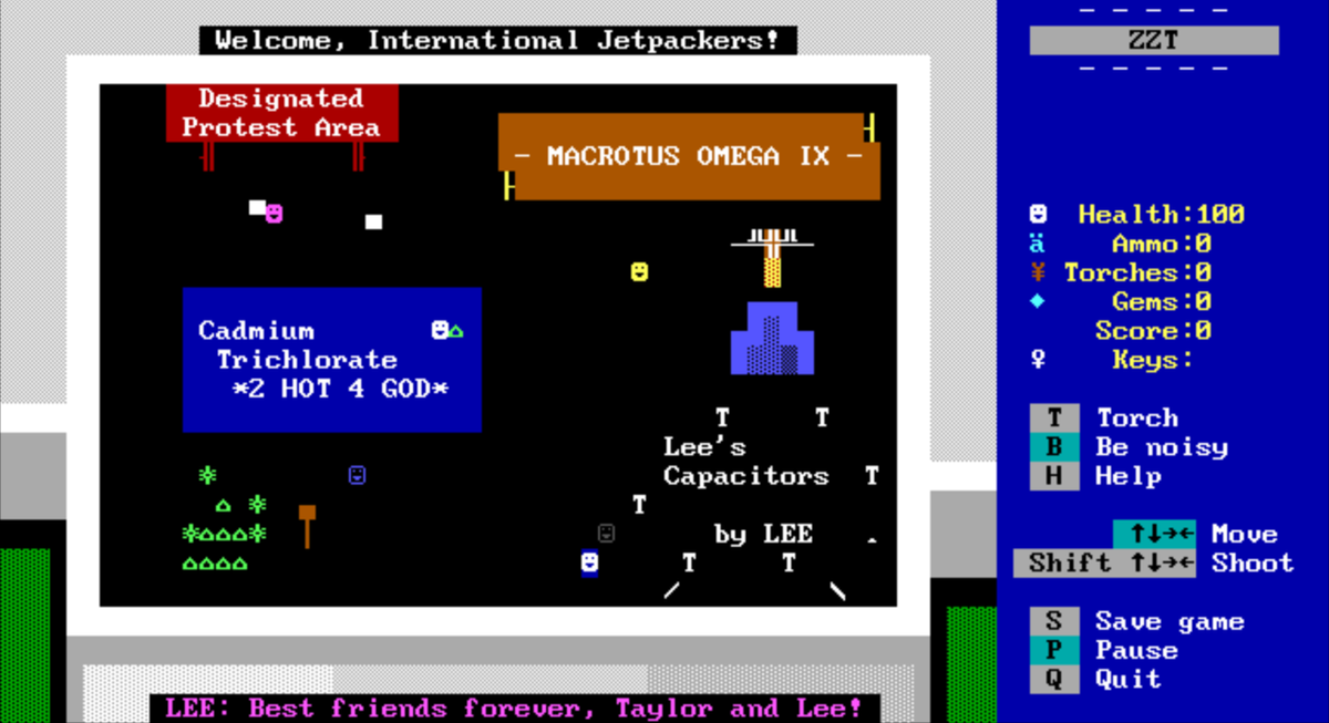 International Jetpack Conference is a free game made in ZZT | PC Gamer
