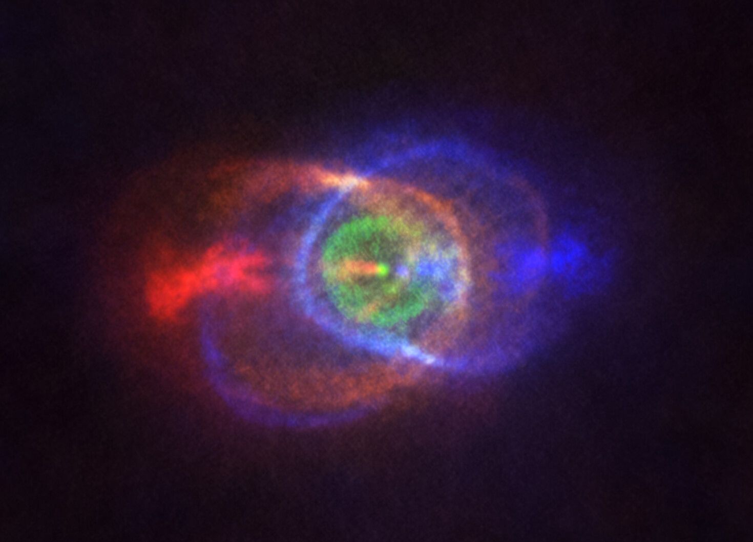 Spectacular rainbow cloud in space spawned by cosmic showdown between ...