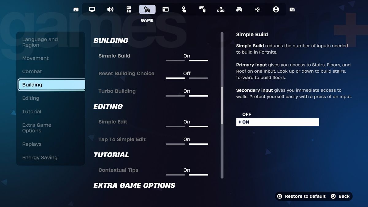 How to turn off Simple Build in Fortnite | GamesRadar+