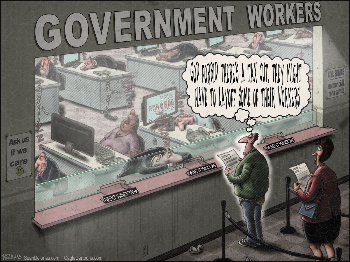 Political cartoon U.S. tax reform government workers | The Week