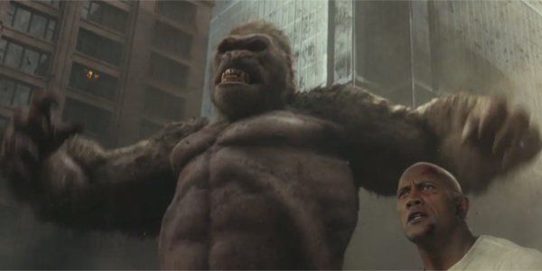 The New Rampage Trailer Lets Dwayne Johnson Team Up With The Giant Ape ...