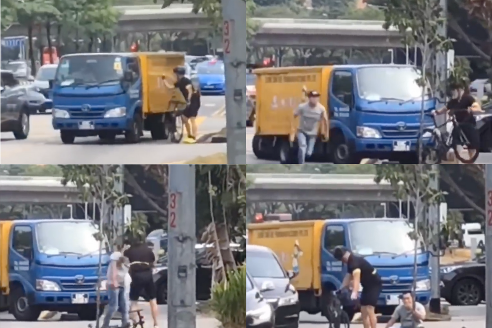 Cyclist punches truck driver to the ground with one hit in road rage ...