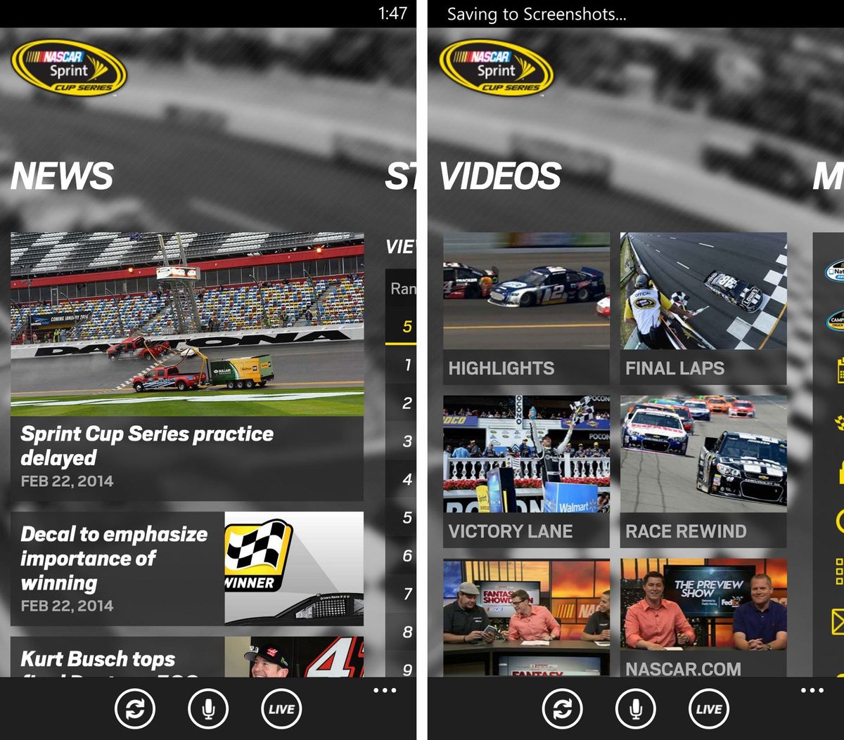 Watch the 2014 Daytona 500 with NASCAR app for Windows and Windows ...