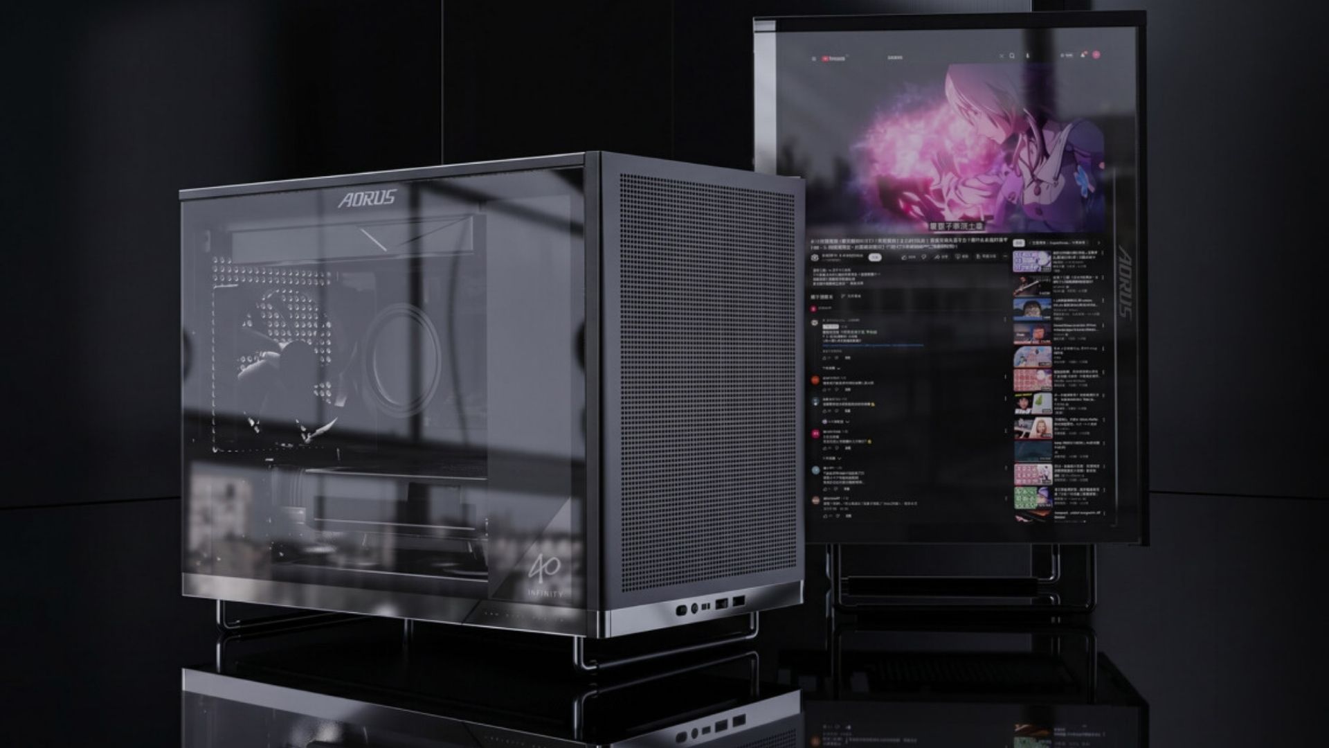 Gigabyte has shown off a microATX PC case with a 16-inch built-in LCD ...