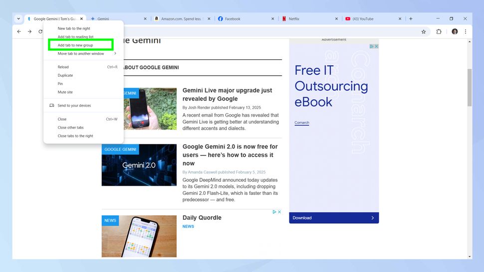 How to group tabs in Google Chrome | Tom's Guide