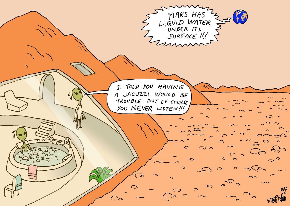 Editorial cartoon U.S. Lake on Mars aliens | The Week