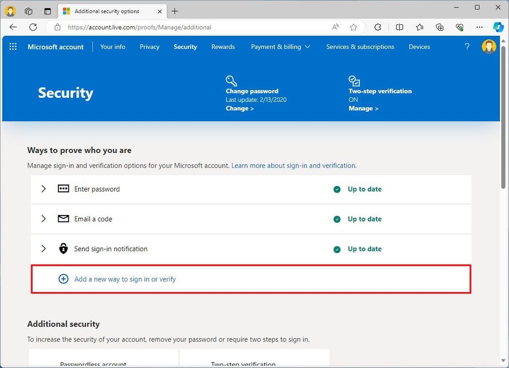 How to set up two-factor authentication (2FA) on a Microsoft account ...