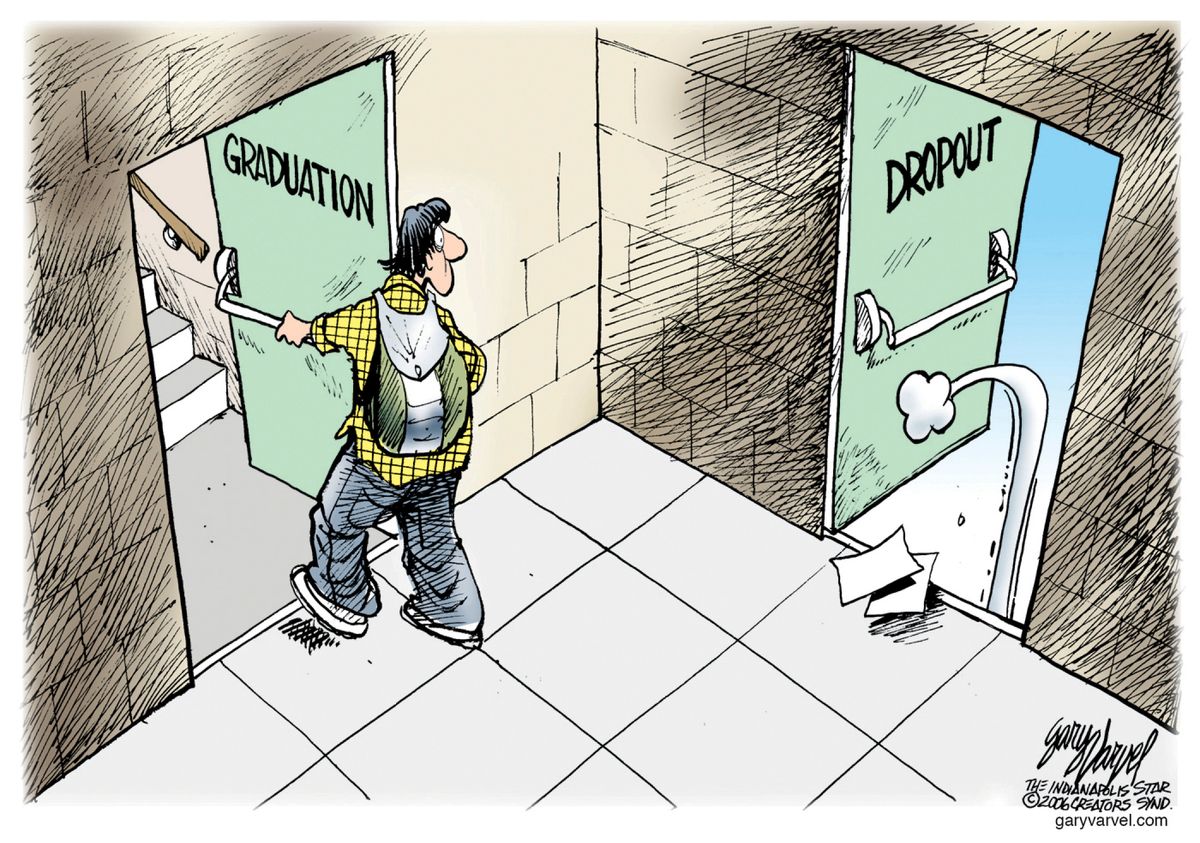 Editorial cartoon U.S. graduate dropout | The Week