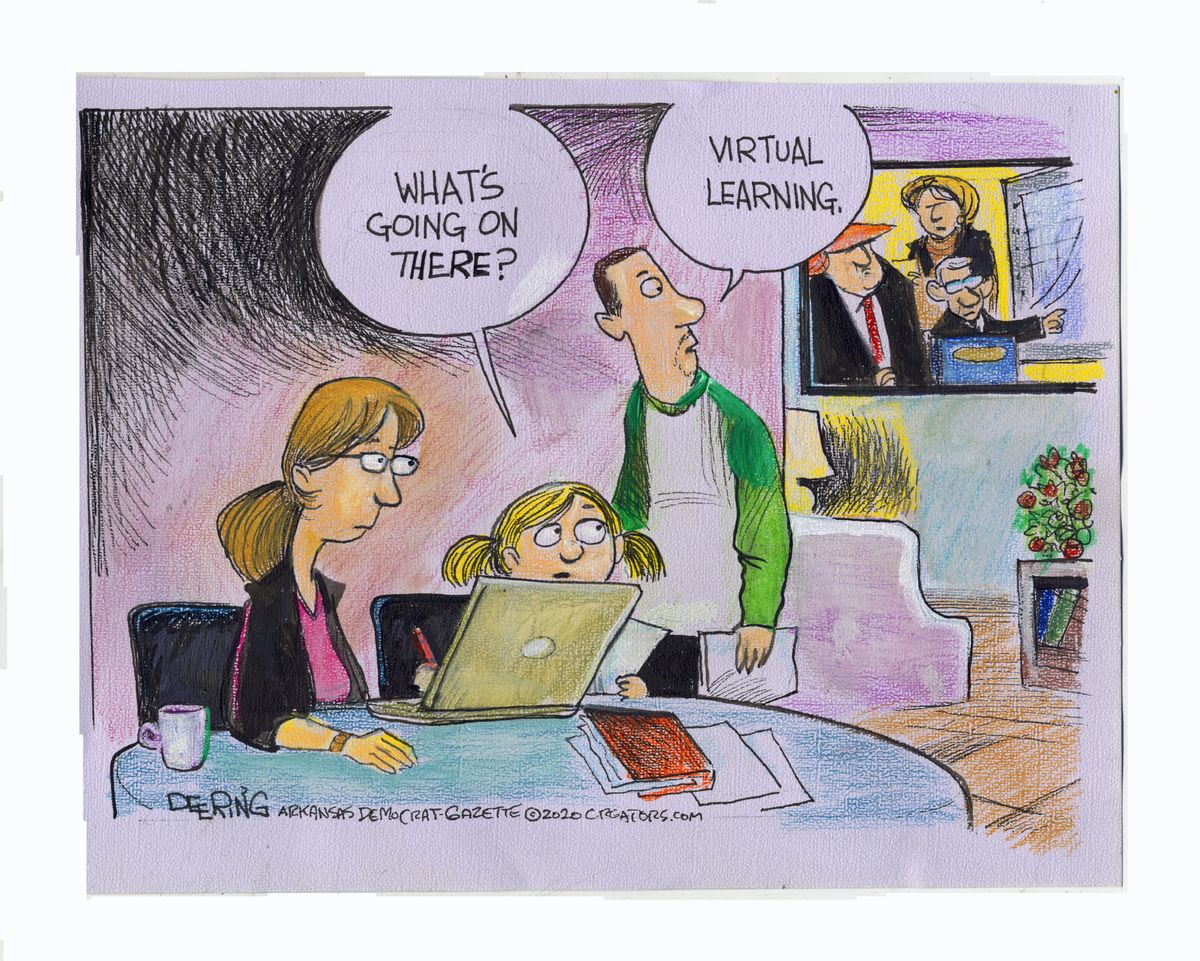 Political Cartoon U.S. virtual learning Fauci Brix teach Trump | The Week