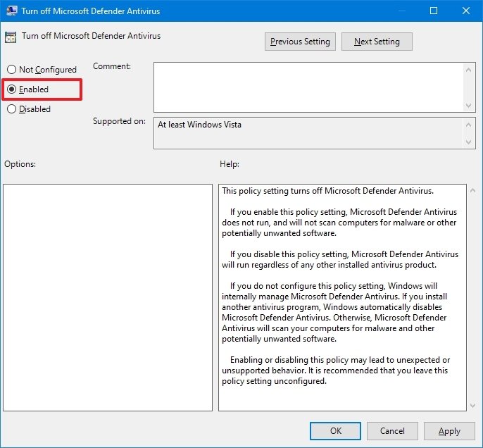 How to permanently disable Microsoft Defender Antivirus on Windows 10 ...