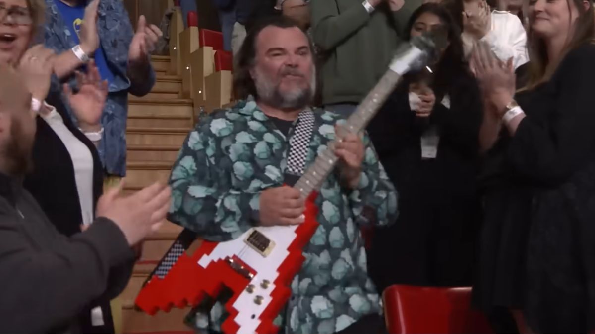 Jack Black mimes on a Minecraft’d Flying V on Jimmy Fallon | Guitar World