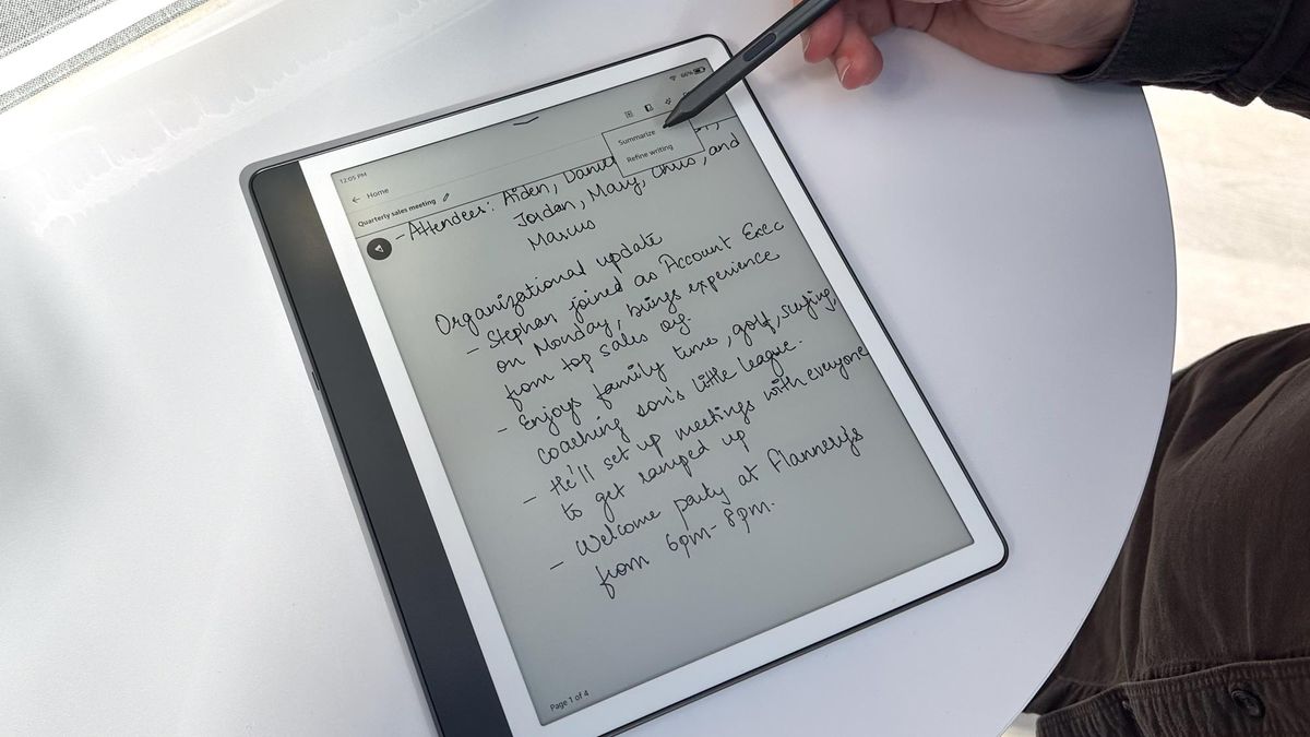 Kindle Scribe (2024) hands-on: AI and a new pen make this tablet much ...