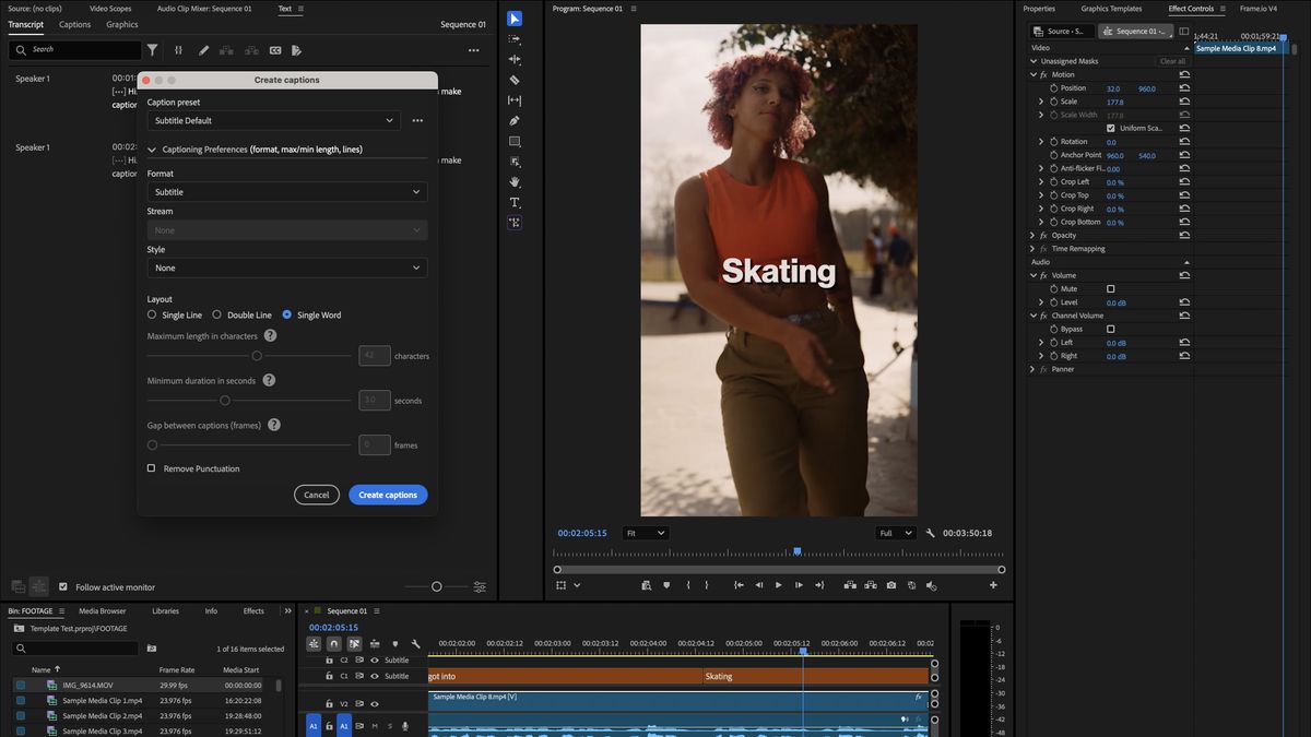 The new Premiere hides a new film grain effect, simpler captions ...