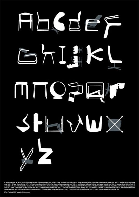 Furniture fonts recreate iconic chair designs | Creative Bloq