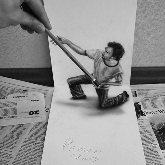 3D drawings on flat sheets of paper | Creative Bloq