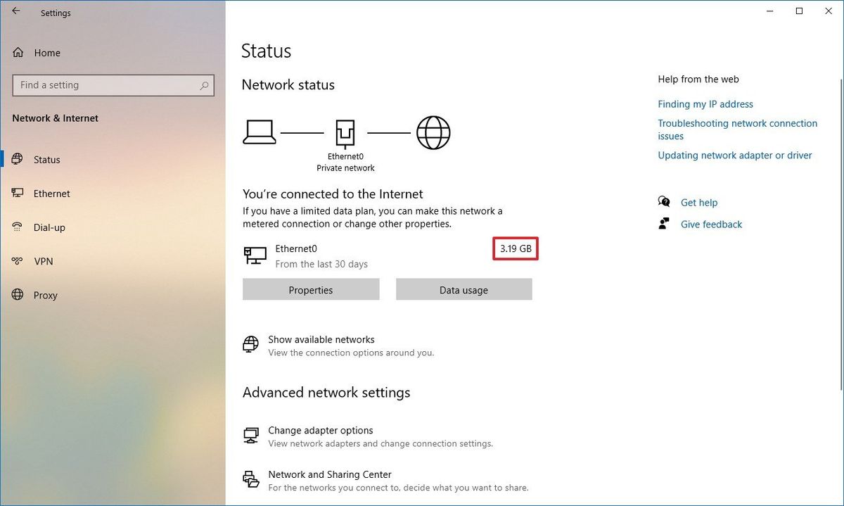 How to set up data usage limit on Windows 10 May 2020 Update | Windows ...