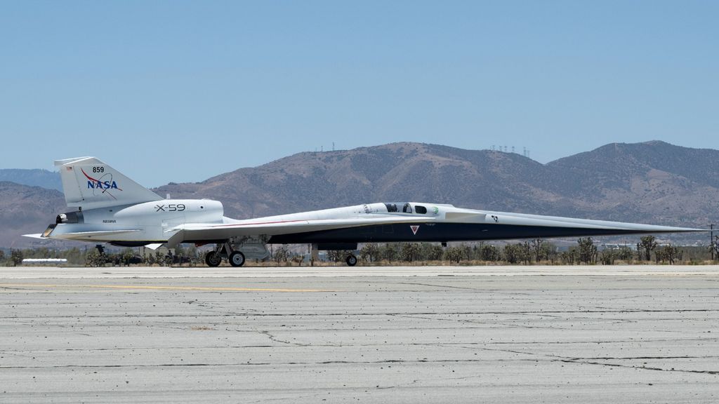 NASA's X-59 'quiet' supersonic jet rolls out for its 1st test drive ...