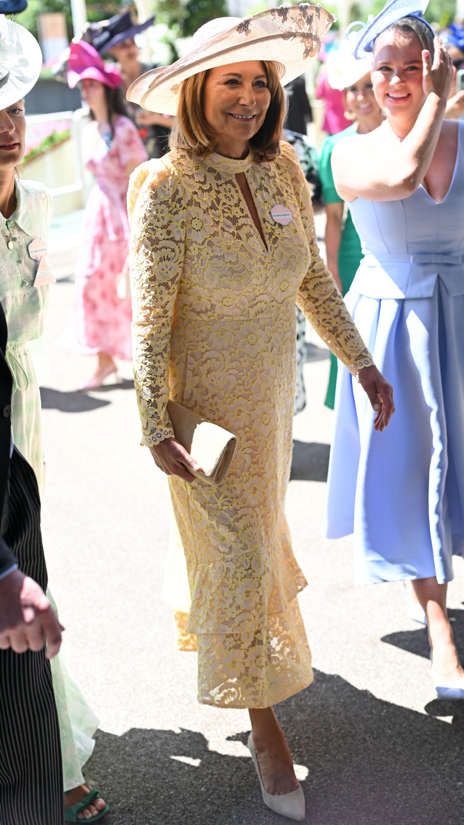 Carole Middleton's take on butter yellow with lace ME+EM dress | Woman ...