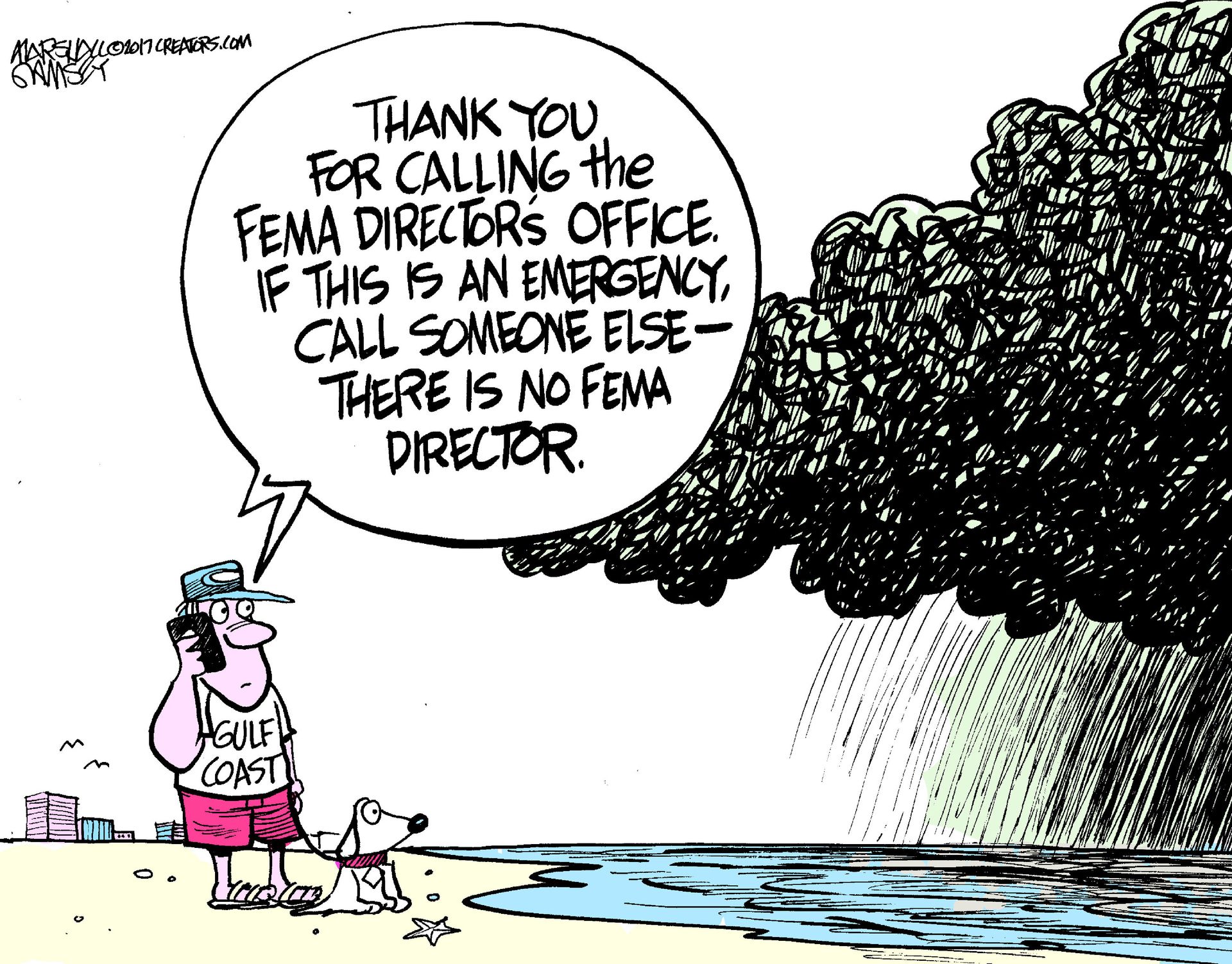 Political cartoon U.S. Trump FEMA director nomination Gulf Coast | The Week