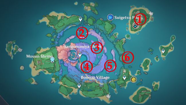 Genshin Impact Sango Pearls locations | GamesRadar+