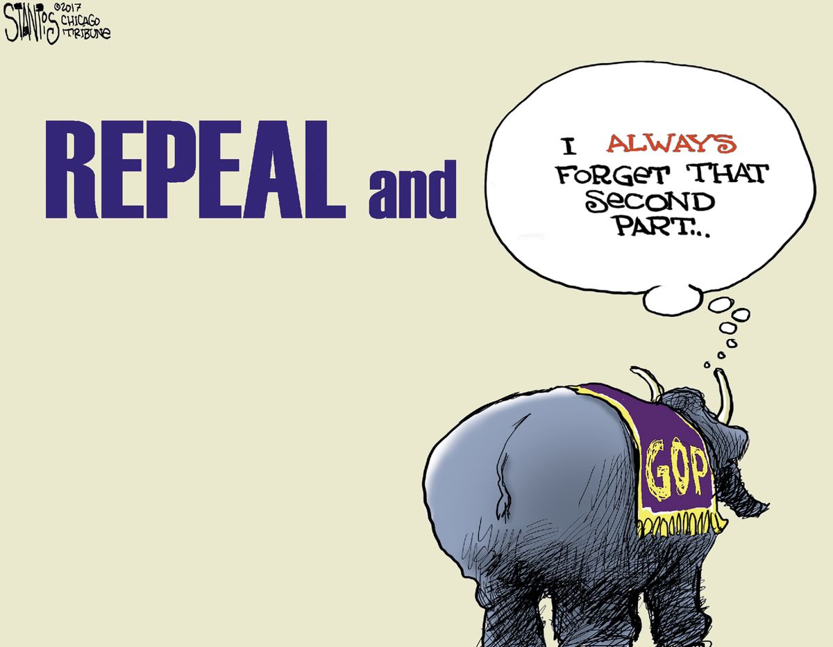 Political cartoon U.S repeal and replace obamacare GOP | The Week