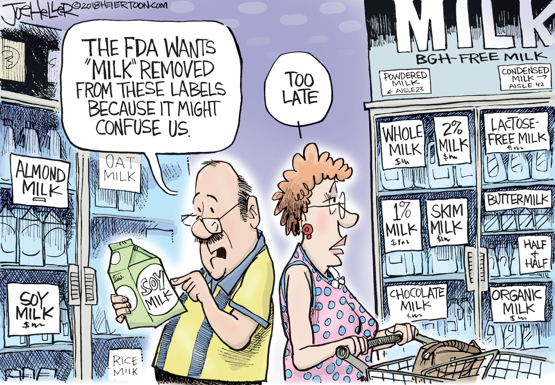 Editorial cartoon U.S. FDA milk labels | The Week