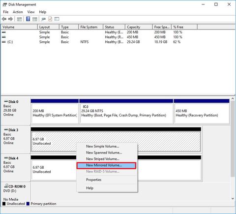 How to set up a mirrored volume for file redundancy on Windows 10 ...