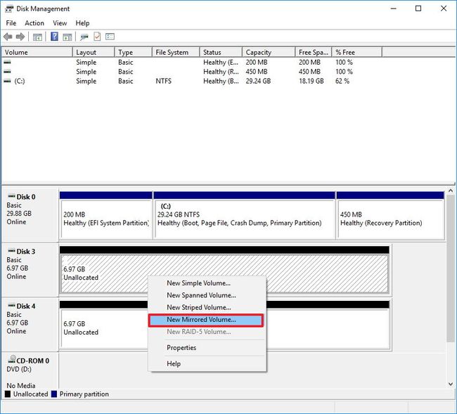 How to set up a mirrored volume for file redundancy on Windows 10 ...