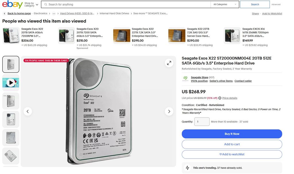 Seagate opens an eBay store to sell refurbished hard drives — 22TB ...