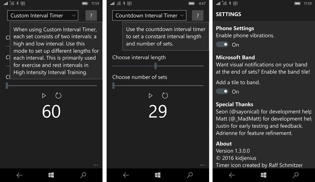 Countdown Interval Timer paces your workouts from the Microsoft Band or ...