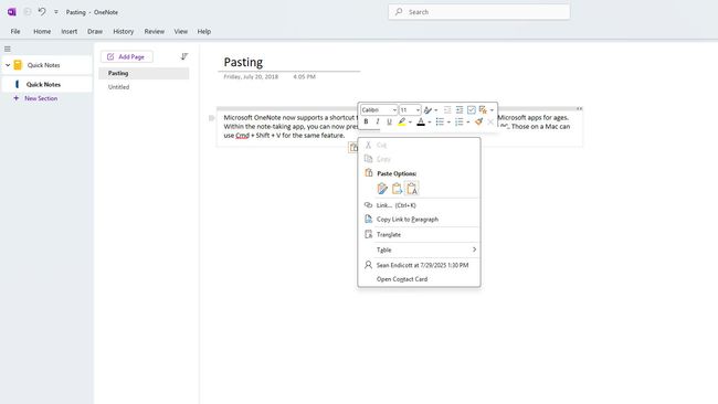 OneNote adds "Paste Text Only" shortcut | Windows Central