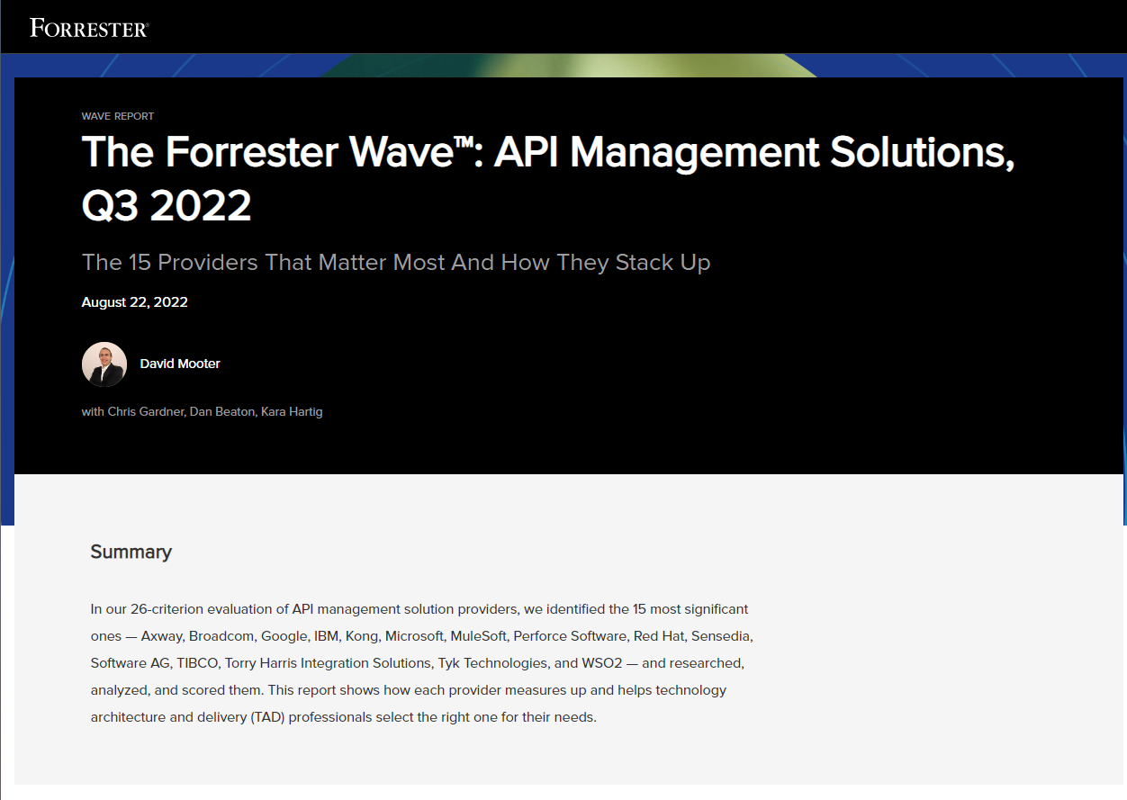 The Forrester Wave API management solutions, Q3 2022 | IT Pro