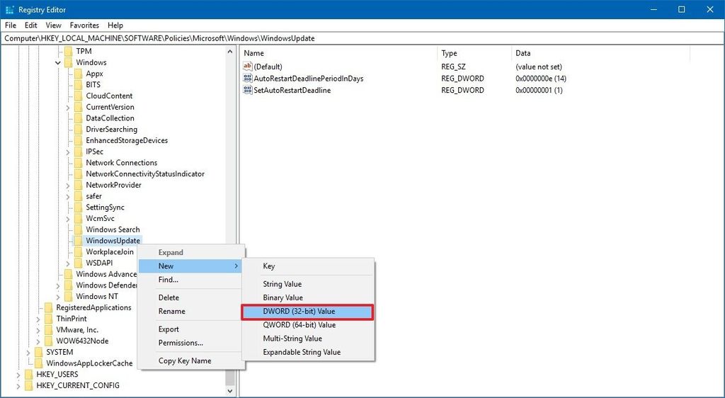 How to change the default auto-restart deadline for updates on Windows ...