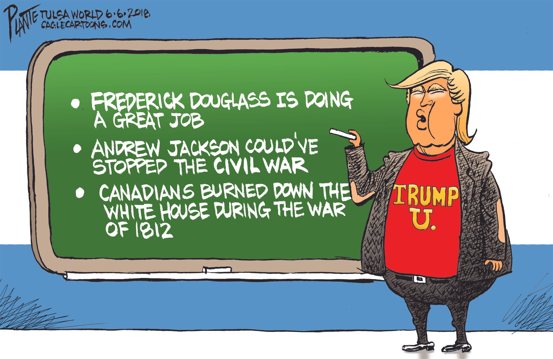 Political Cartoon U.S. Trump University Andrew Jackson Frederick ...