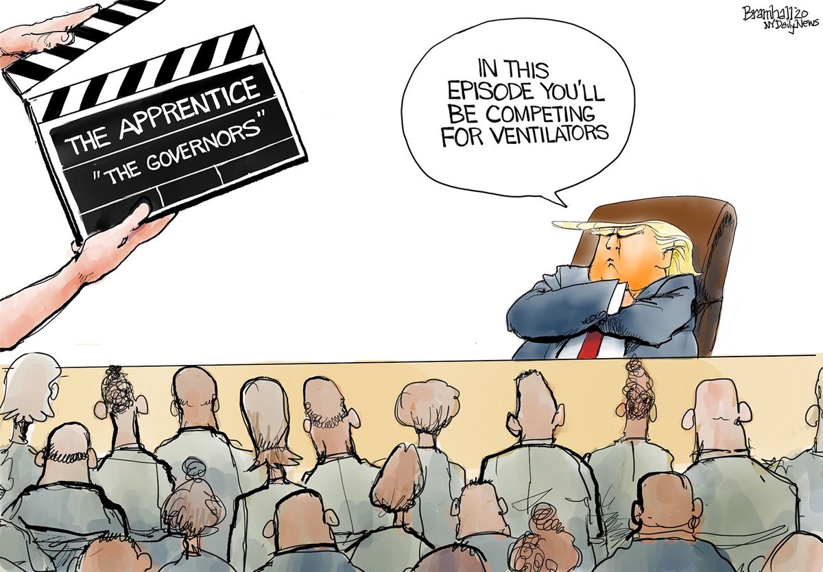 Political Cartoon U.S. Trump new season Apprentice governors compete ...