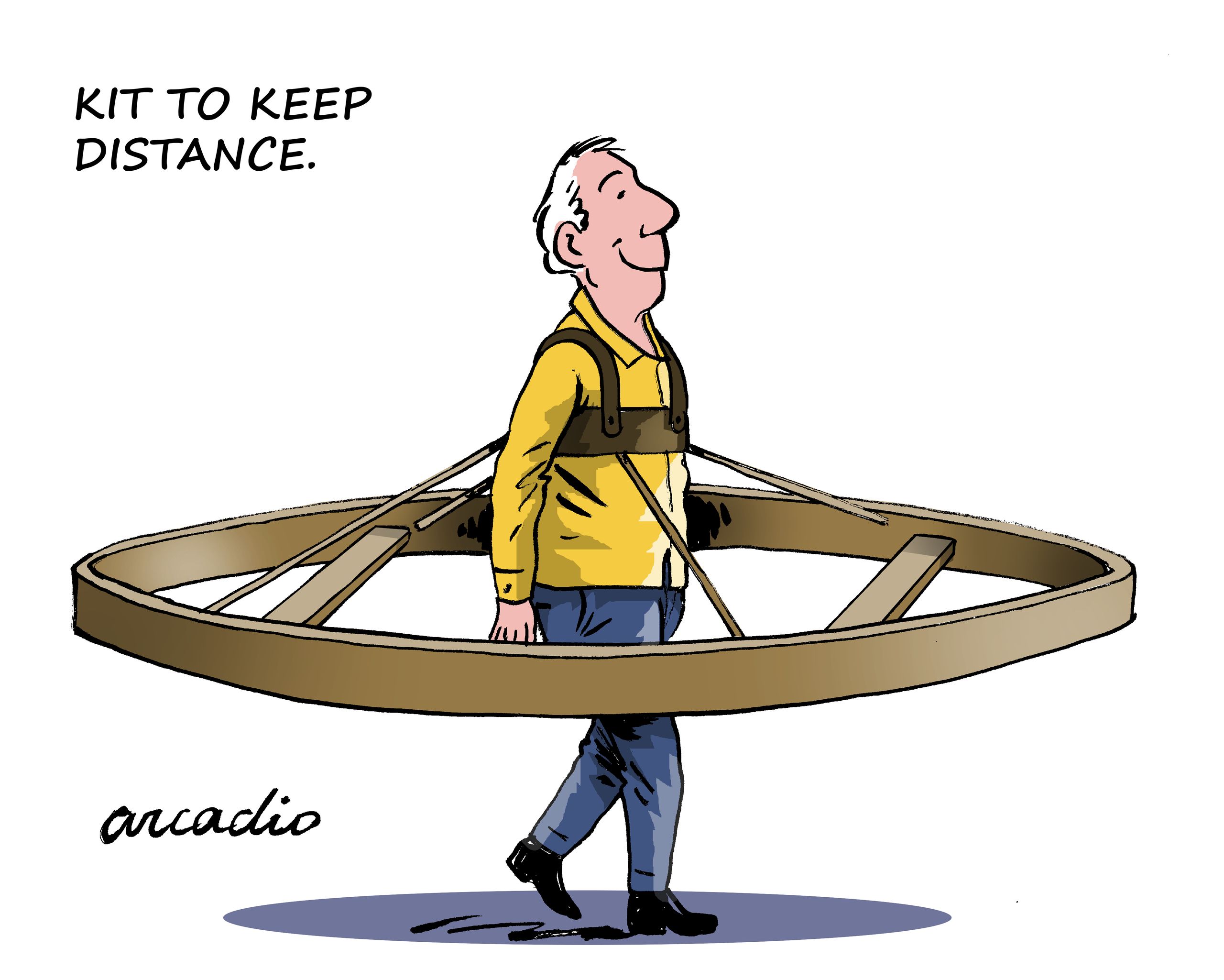 Editorial Cartoon U.S. social distance kit stay home | The Week